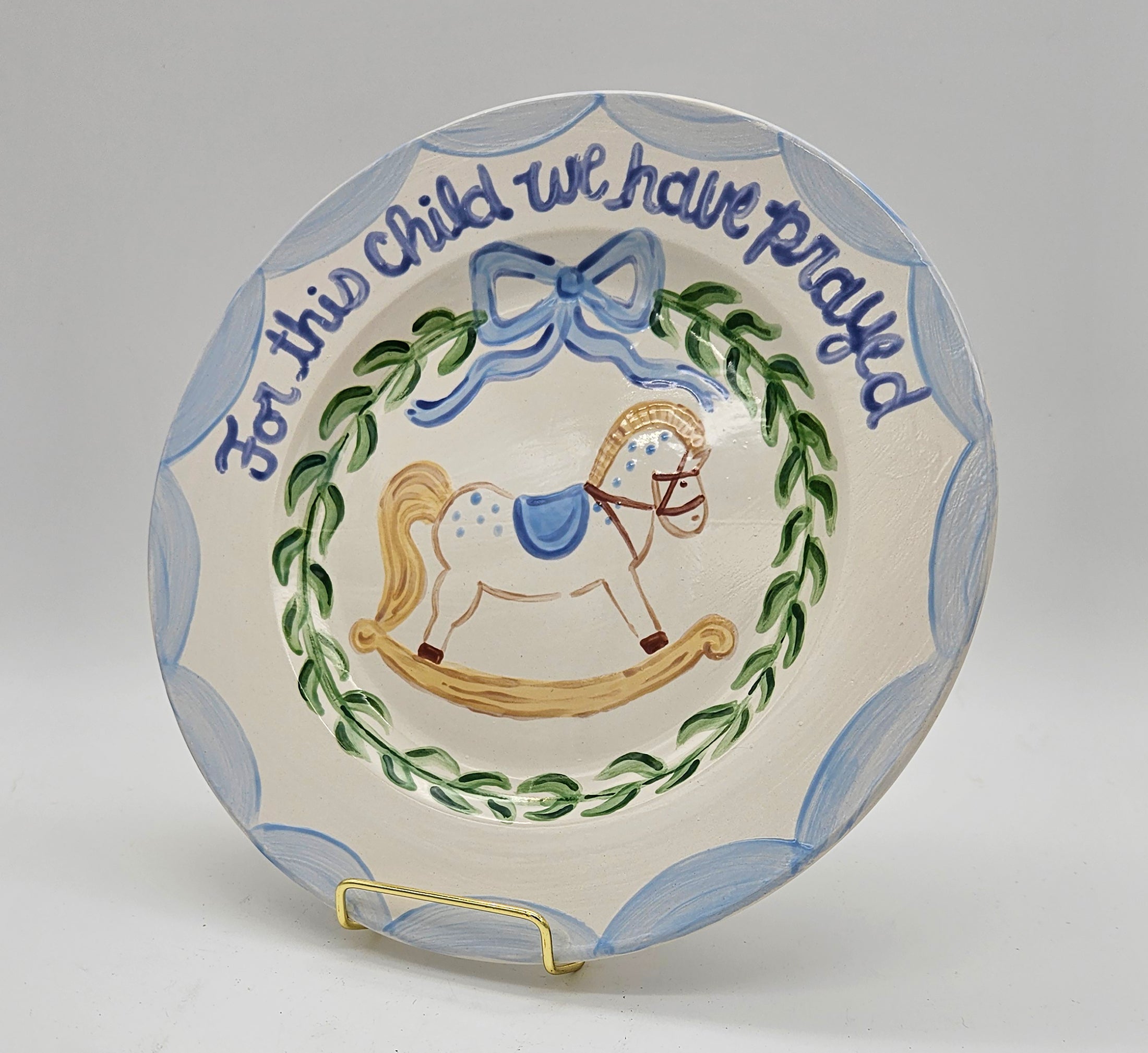 Rocking Horse Plate 11" - Blue – Stephanie Garcia Art