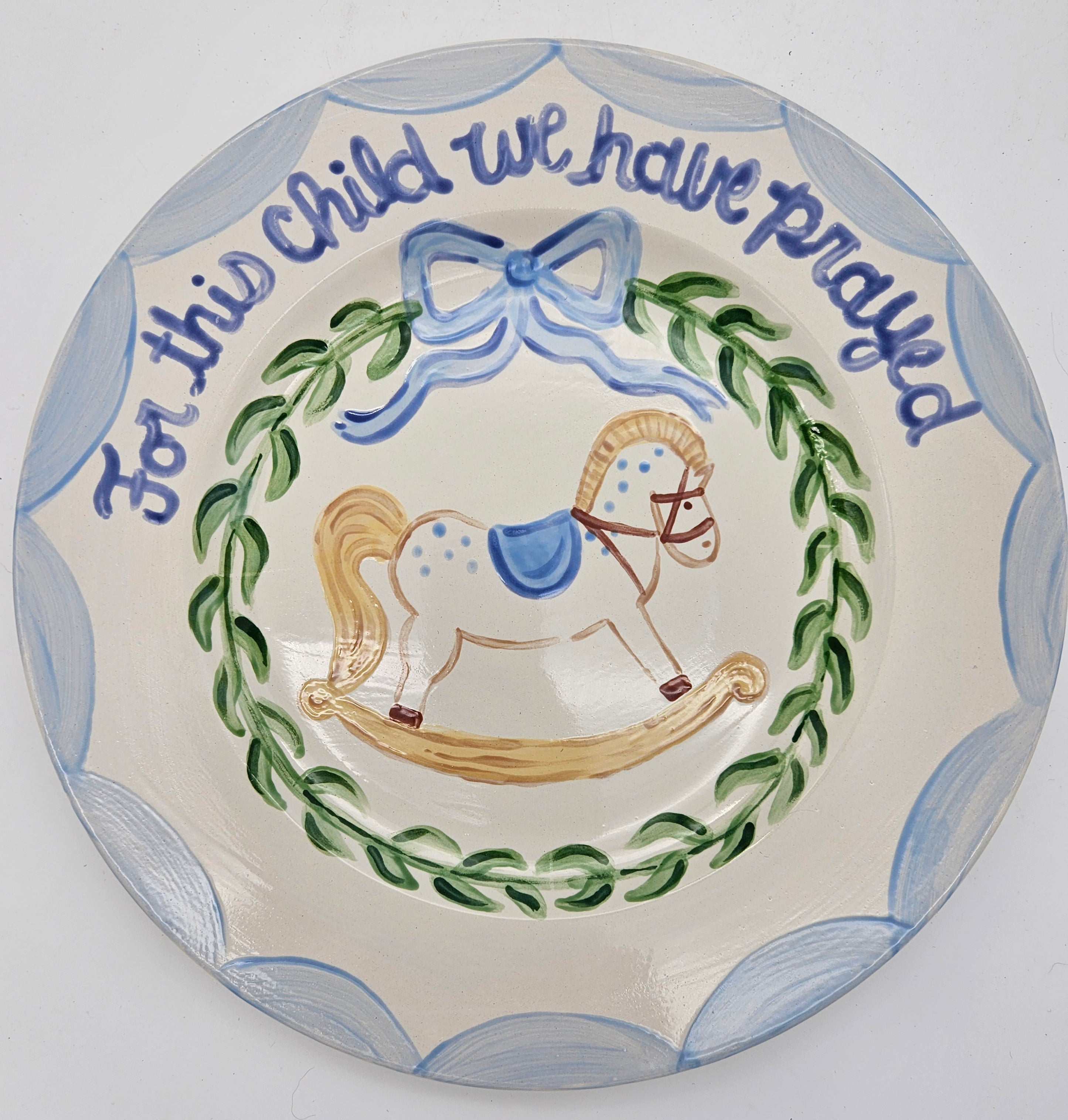 Rocking Horse Plate 11" - Blue – Stephanie Garcia Art